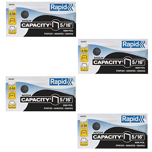 Rapid High Capacity Staples, 5/16-Inch, 5,000 Per Box (90003), 4 Pack