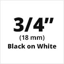 Genuine Brother 3/4" (18mm) Black on White TX P-Touch Tape for Brother XL-35, XL35 Label Maker