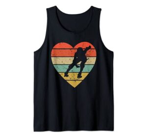 roller derby vintage design retro skater player heart sport tank top