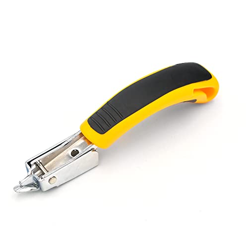 GEARLINTON Staple Remover Heavy Duty for Upholstery Staple Puller Lifter with Ergonomic Handle for Removing Nails in Furniture Carpet Floor Carton, Yellow