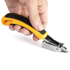 GEARLINTON Staple Remover Heavy Duty for Upholstery Staple Puller Lifter with Ergonomic Handle for Removing Nails in Furniture Carpet Floor Carton, Yellow