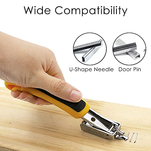 GEARLINTON Staple Remover Heavy Duty for Upholstery Staple Puller Lifter with Ergonomic Handle for Removing Nails in Furniture Carpet Floor Carton, Yellow