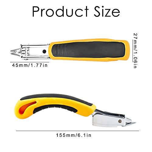 GEARLINTON Staple Remover Heavy Duty for Upholstery Staple Puller Lifter with Ergonomic Handle for Removing Nails in Furniture Carpet Floor Carton, Yellow