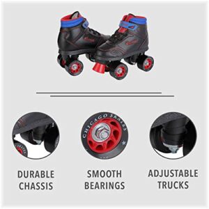 Chicago Boys Sidewalk Roller Skate - Black Youth Quad Skates - Size 3