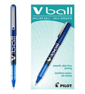 pilot vball liquid ink rolling ball stick pens, fine point, blue ink, 12-pack (35113)