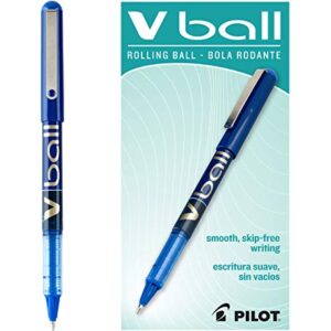 PILOT VBall Liquid Ink Rolling Ball Stick Pens, Fine Point, Blue Ink, 12-Pack (35113)