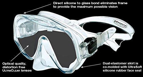 Atomic Aquatics Scuba Diving Frameless Mask, Clear, Standard Fit