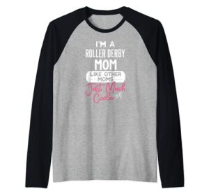 cool mothers day design roller derby mom raglan baseball tee