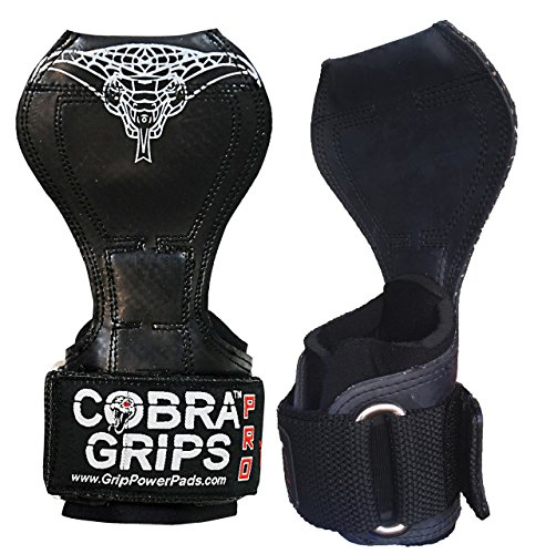 Cobra Grips PRO Weight Lifting Gloves Heavy Duty Straps Alternative to Power Lifting Hooks for Deadlifts with Built in Adjustable Neoprene Padded Wrist Wrap Support Bodybuilding