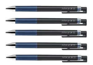 pilot juice up 04 retractable gel ink pen, ultra fine point 0.4mm, navy blue black ink, value set of 5