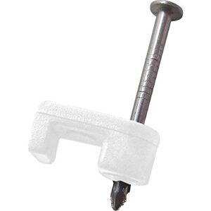 Gardner Bender PSW-165 Low-Voltage Electrical Cable Staples, ¼ inch, Secures CAT6, RG-59 and RG-6, 50 pk, White