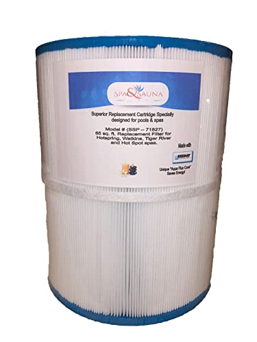 Replacement Filter Cartridge for Watkins Hot Spring, Hot Spot Series: Tempo/Rhythm/Relay Models Tiger River Spa 65 Sq Ft 31114 71827 By Spa & Sauna Parts