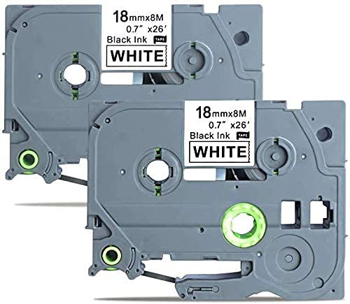 INK+ 2 Pack TZe-241 Laminated Label Tape Compatible for Brother TZe241 TZe 241 Black on White 0.7inch x 26.2 Feet(18mm x 8m) for P-Touch PT18R,PT18RZ,PT300,PT-300B,PT310,PT-310B,PT320,PT340