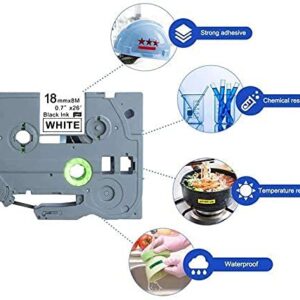 INK+ 2 Pack TZe-241 Laminated Label Tape Compatible for Brother TZe241 TZe 241 Black on White 0.7inch x 26.2 Feet(18mm x 8m) for P-Touch PT18R,PT18RZ,PT300,PT-300B,PT310,PT-310B,PT320,PT340