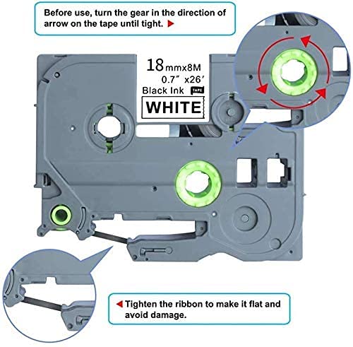 INK+ 2 Pack TZe-241 Laminated Label Tape Compatible for Brother TZe241 TZe 241 Black on White 0.7inch x 26.2 Feet(18mm x 8m) for P-Touch PT18R,PT18RZ,PT300,PT-300B,PT310,PT-310B,PT320,PT340