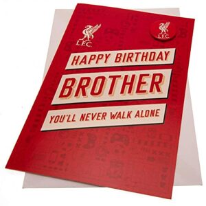 Liverpool FC Brother Birthday Card (23cm x 15cm) (Red/White)