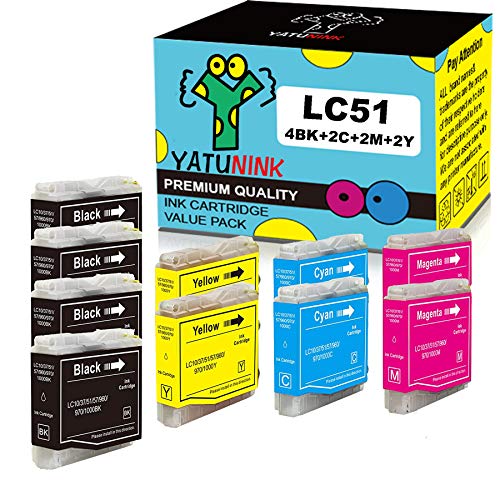 Generic Compatible 10 Pack Ink Cartridges for Brother LC51 LC 51 ink MFC-465cn 240c 3360cn 685CW