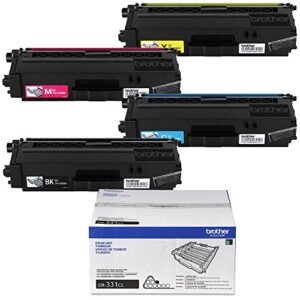 brother tn336 high yield toner cartridge set (bk/c/m/y) with dr331cl drum unit