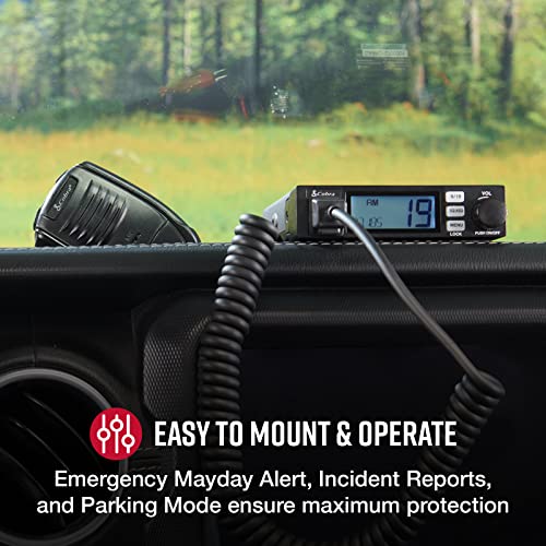 Cobra 19 MINI Recreational CB Radio - Emergency Radio, Travel Essentials, Instant Channel 9, 4-Watt Output, Full 40 Channels, Time Out Timer