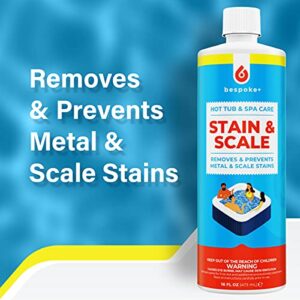 Spa Stain and Scale Control for Hot Tub, Spa Descaler, Stain Scale Remover & Spa Scale Defense for HotTub Hardness Control & Spa Hardness Decreaser & Alkalinity Decreaser Water Softener (1-Pint)