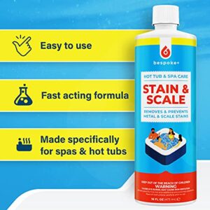 Spa Stain and Scale Control for Hot Tub, Spa Descaler, Stain Scale Remover & Spa Scale Defense for HotTub Hardness Control & Spa Hardness Decreaser & Alkalinity Decreaser Water Softener (1-Pint)