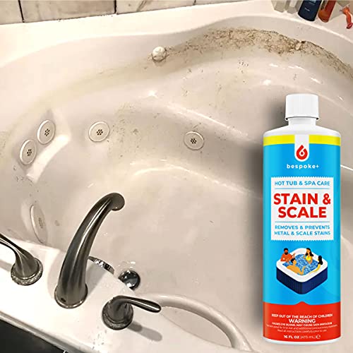 Spa Stain and Scale Control for Hot Tub, Spa Descaler, Stain Scale Remover & Spa Scale Defense for HotTub Hardness Control & Spa Hardness Decreaser & Alkalinity Decreaser Water Softener (1-Pint)