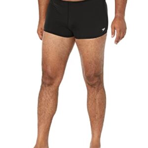 Speedo Men's Swimsuit Square Leg Endurance+ Solid Speedo Black, 36