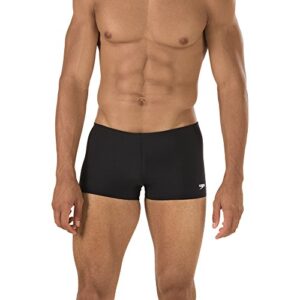 Speedo Men's Swimsuit Square Leg Endurance+ Solid Speedo Black, 36