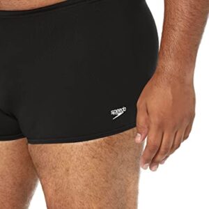 Speedo Men's Swimsuit Square Leg Endurance+ Solid Speedo Black, 36