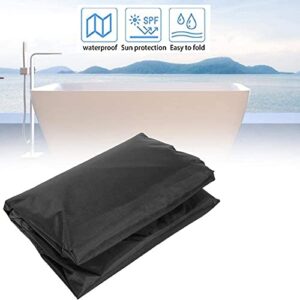 Klzzuk Square Hot Tub Cover Weather Resistant UV-Anti Outdoor SPA Cover Swimming Pool Protector Dust Cover for Hot Tub Garden Furniture (220 * 220 * 90cm,Beige)