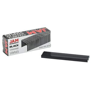 JAM PAPER Standard Size Colorful Staples - Jet Black - 5000/box