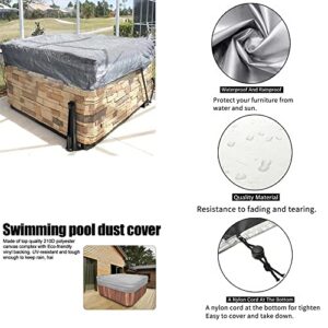 Klzzuk Square Hot Tub Cover Weather Resistant UV-Anti Outdoor SPA Cover Swimming Pool Protector Dust Cover for Hot Tub Garden Furniture (220 * 220 * 90cm,Beige)