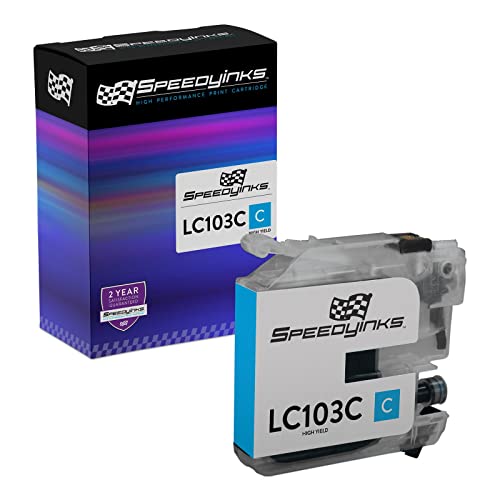 SPEEDYINKS Remanufactured Compatible Replacement for Brother LC103C Ink Cartridge High-Yield (Cyan)