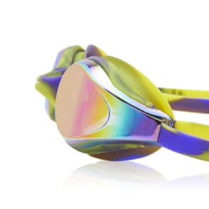 Speedo Unisex-child Swim Goggles Junior Hyper Flyer Ages 6-14 Purple/Iris Mirrored