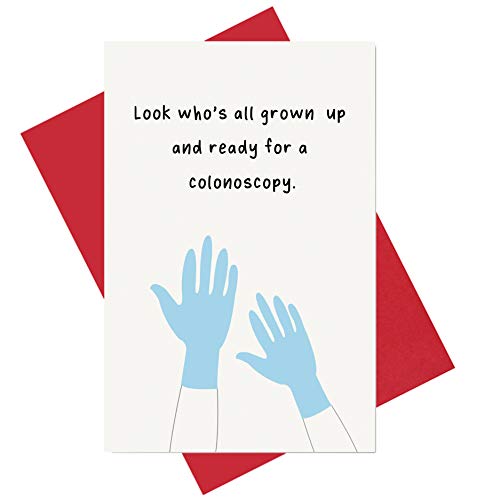 Alzombi Colonoscopy Birthday Card, Funny Birthday Card, Getting Old Card for Best Friend, 50th Bday Card