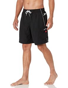 speedo mens swim trunk knee length marina ii volley 20 , black/white, x-large us