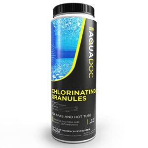 aquadoc | spa chlorine granules for hot tub – spa sanitizing granules for hot tubs – recommended chlorine for spa – granulated chlorine for hot tub and spa – hot tub chlorinating granules