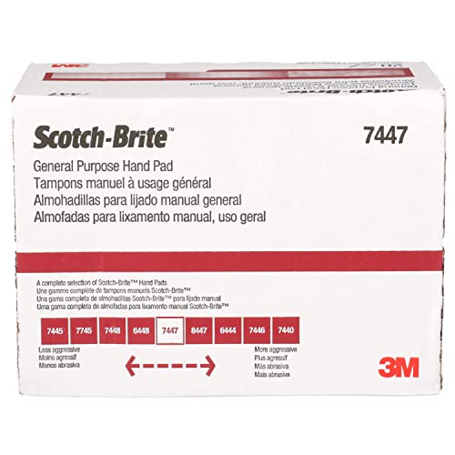 3M 07447 Scotch-Brite Maroon General Purpose Hand Pad,20 Pack