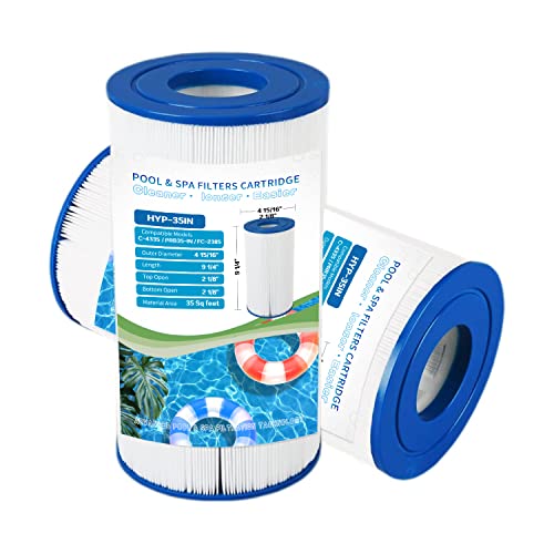 PRB35-IN Spa Filter Replaces Unicel C-4335, Guardian 409-219, Filbur FC-2385, 03FIL1300, 17-2482, 25393, 303557, 817-3501, R173431, 35 sq.ft L x OD: 9 1/4" x 4 15/16" Drop in Hot Tub Filter (2 Pack)