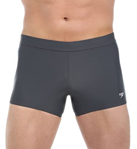 Speedo Men's Swimsuit Square Leg Splice,Speedo Black,Large