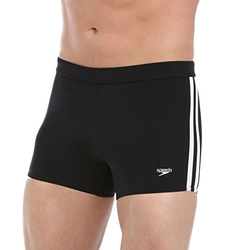 Speedo Men's Swimsuit Square Leg Splice,Speedo Black,Large