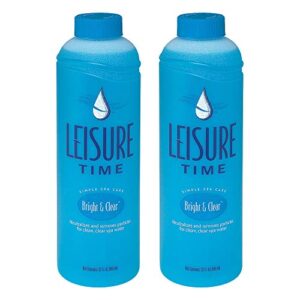 LEISURE TIME A-02 Bright and Clear Clarifier for Spas and Hot Tubs (2 Pack), 1 Quart & Leisure Time 30210A Defender Spa and Hot Tub Stain and Scale Cleaner, 32 fl oz