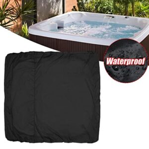 Hot Tub Top Cover, Square Waterproof UV Resistance Spa Bathtub Protector Covers with Tightening Elastic Rope, Outdoor Furniture Anti-Snow Cover, Swimming Pool Dust Cover (215*215*30cm,Brown)