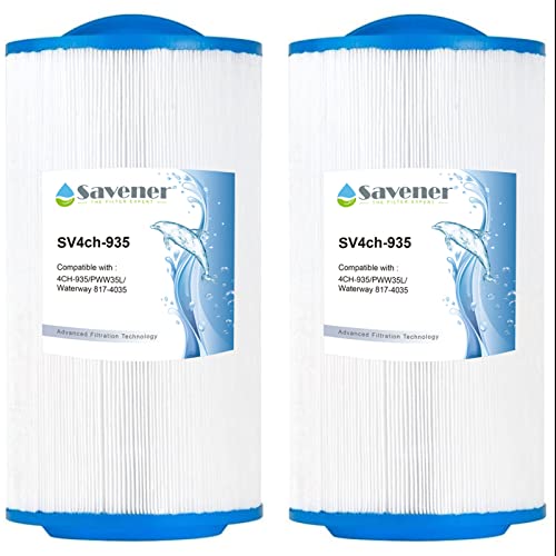 Savener Spa Filter Replacement for Unicel 4CH-935, PWW35L, 817-4035, SD-01235, PDY35P3, PDC580-AFS, Waterway Plastics, Teleweir 35 sq.ft, 2 Pack