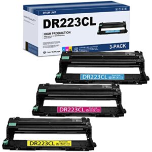 mitocolor high yield compatible, cmy 3 pack, dr-223 dr-223cl drum unit replacement for brother mfc-l3750cdw hl-3210cw dcp-l3550cdw printer (1c+1m+1y, 19,000 pages)