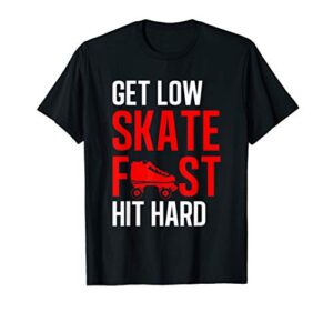 roller derby player skate fast skating team t-shirt