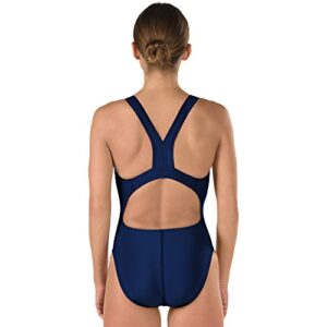 Speedo girls Swimsuit One Piece Prolt Super Pro Solid Youth swim caps, Speedo Navy, 12 US