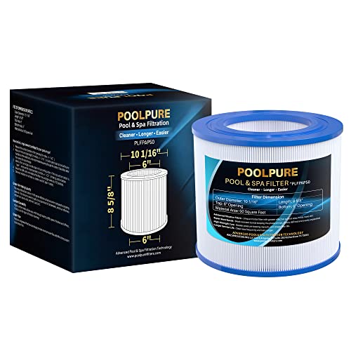 POOLPURE PAP50 Filter Replaces Pentair R173213, Pentair 59054000, Filbur FC-0684, Unicel C-9405, Pentair Clean & Clear 50, Baleen AK-8001, Aladdin 15036, SD-00067, 50 sq.ft Filter Cartridge 1 Pack