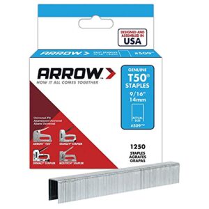 Arrow Fastener 509 Genuine T50 9/16-Inch Staples, 1,250/Pack, 4 Pack