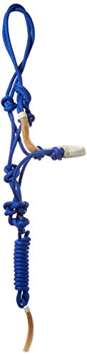 Basic Rawhide Poly Rope Halter w/Lead Blue